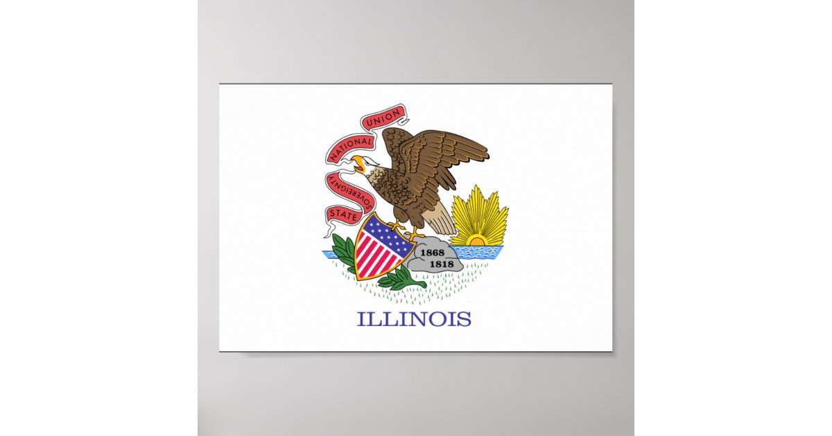 Illinois Flag Poster | Zazzle