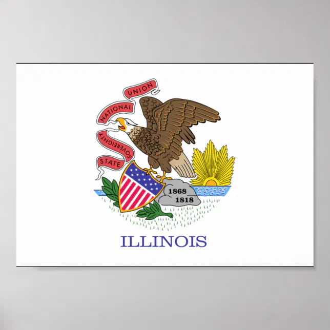 Illinois Flag Poster | Zazzle