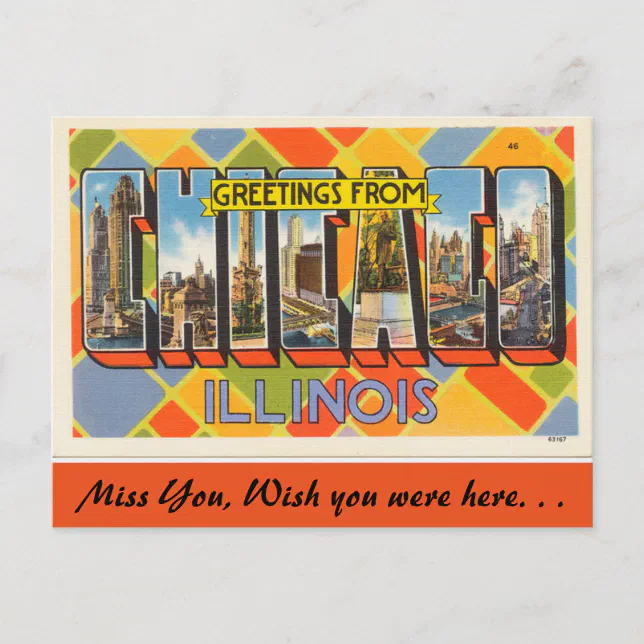 Illinois, Greetings from Chicago Postcard | Zazzle