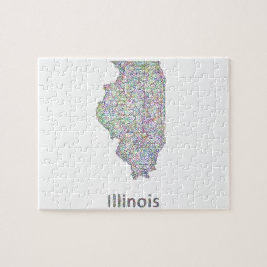 Illinois map jigsaw puzzle | Zazzle.com