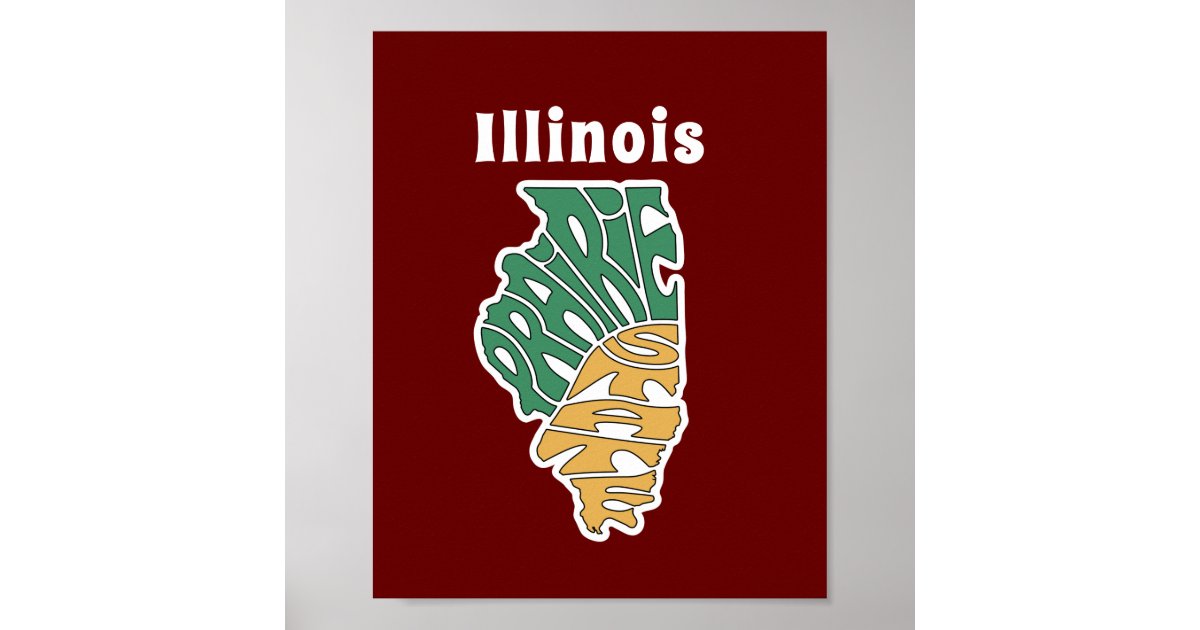 Illinois Nickname Word Art Poster | Zazzle