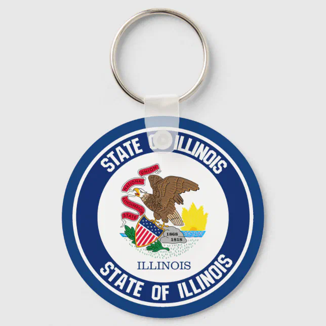 Illinois Round Emblem Keychain | Zazzle