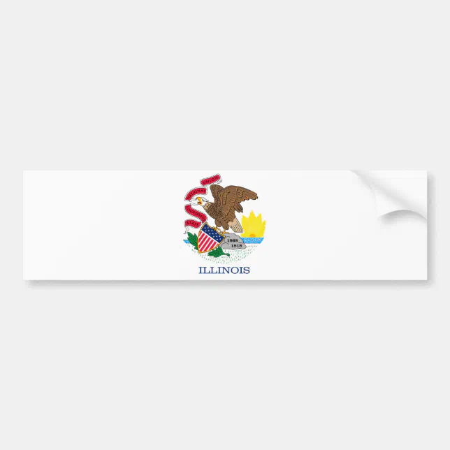 Illinois State Flag Design Bumper Sticker | Zazzle