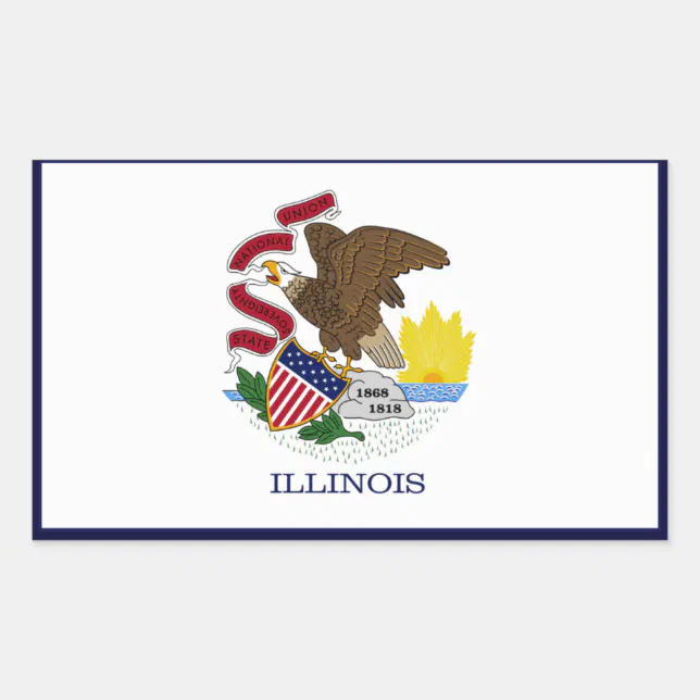 Illinois State Flag Sticker | Zazzle