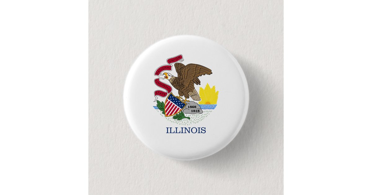 Illinoisan Flag, Flag of Illinois Button | Zazzle