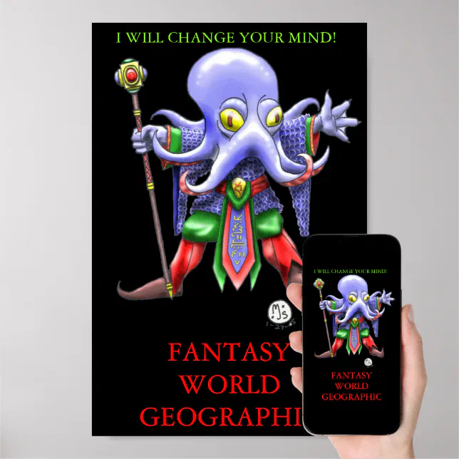 ILLITHIDMON CHIBI MIND FLAYER FANTASY WORLD GEO POSTER | Zazzle