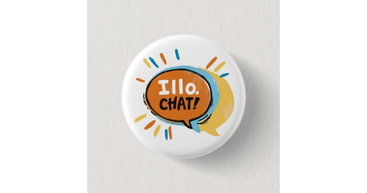 Illo Chat Logo Button | Zazzle