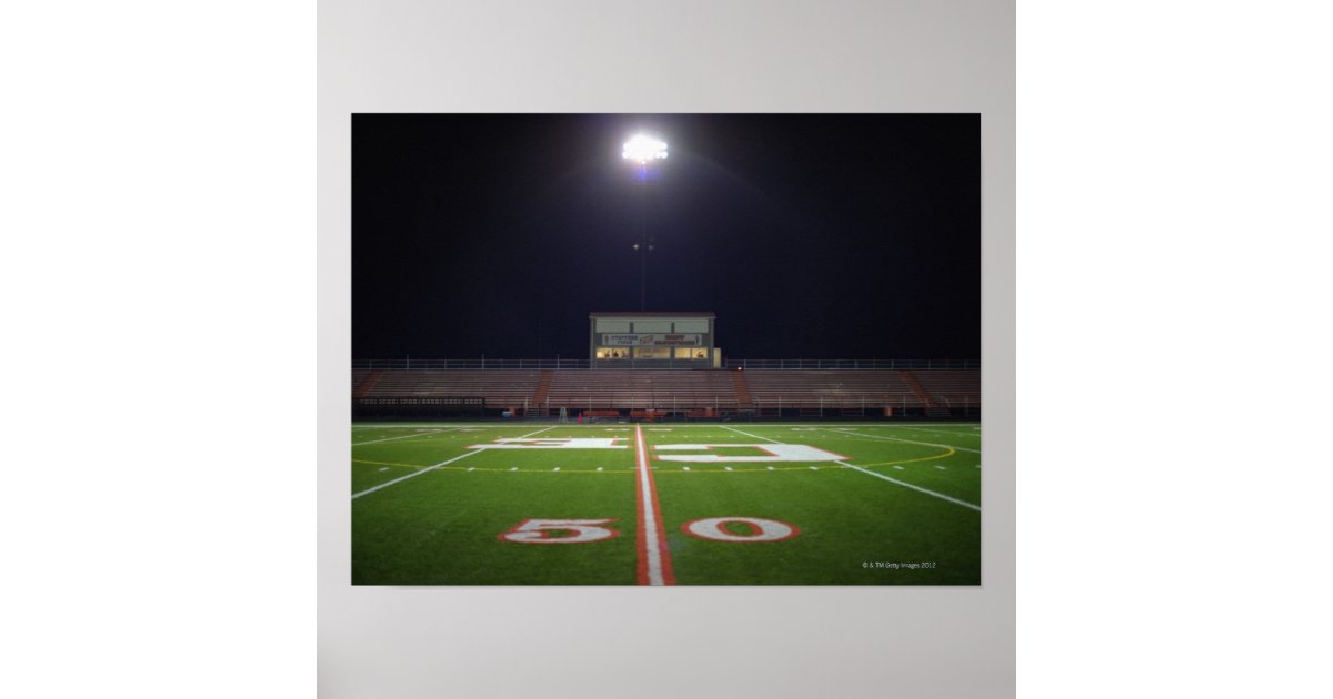 Illuminated Football Field Poster | Zazzle