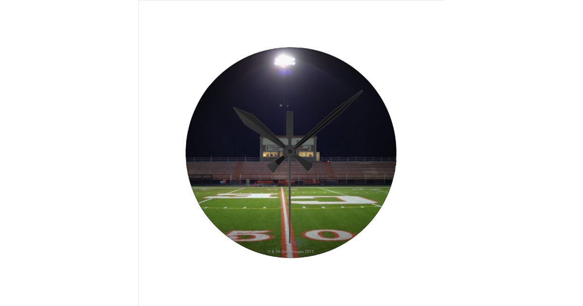 Illuminated Football Field Round Clock | Zazzle.com