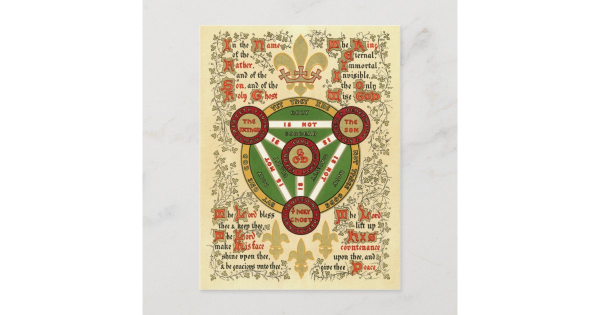 Illuminated Manuscript of the Holy Trinity Postcard | Zazzle