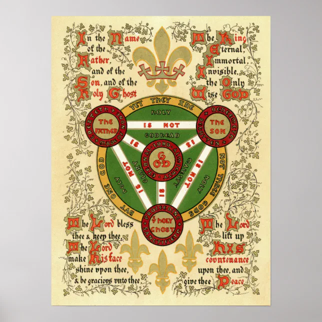Illuminated Manuscript of the Holy Trinity Poster | Zazzle