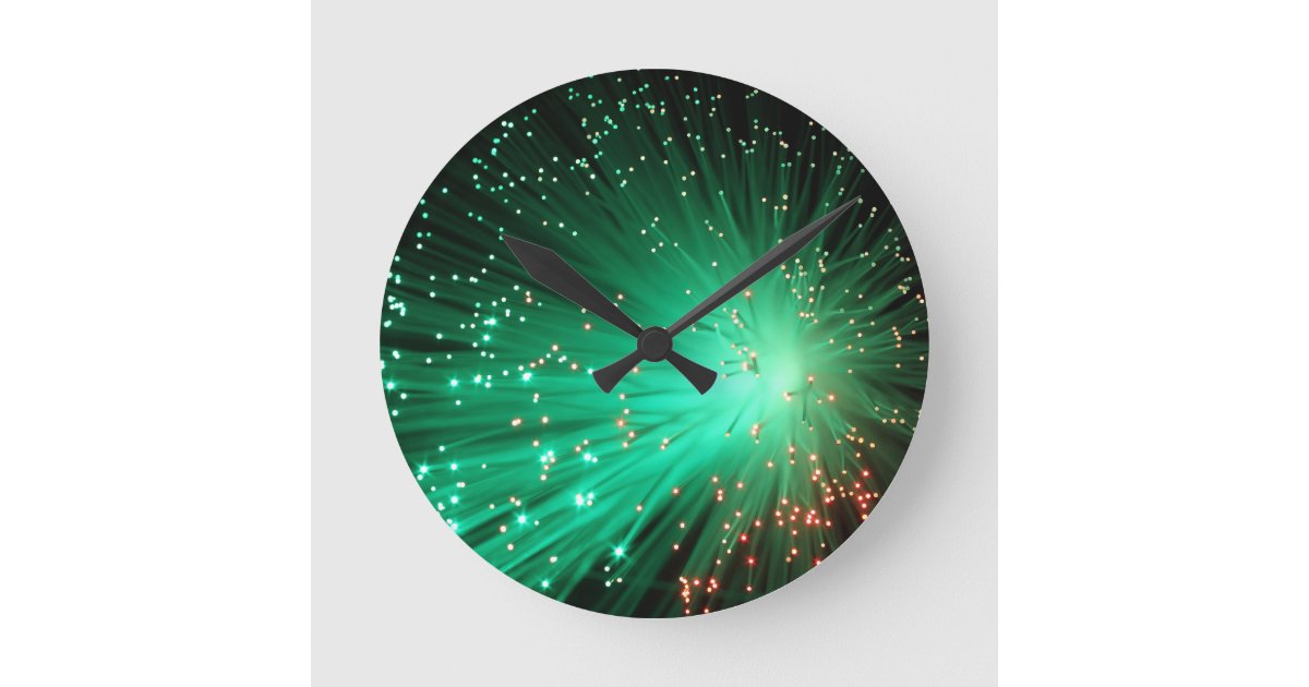 Illuminated Optical Fibers Round Clock | Zazzle