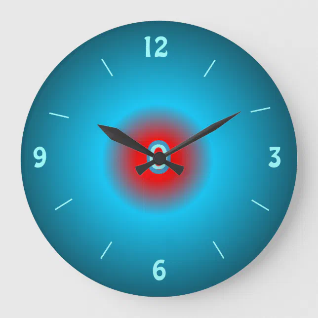 Illuminated Sea green/ Red> Wall Clock | Zazzle
