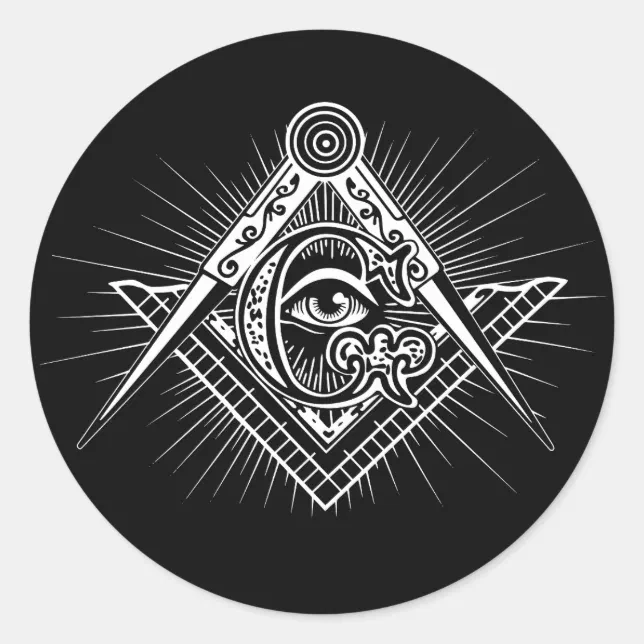 Illuminati All Seeing Eye Freemason Symbol Classic Round Sticker | Zazzle