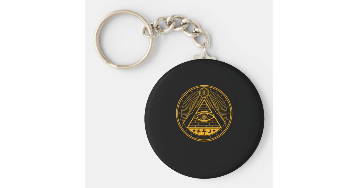Illuminati Conspiracy Triangle Masonic All Seeing Keychain | Zazzle