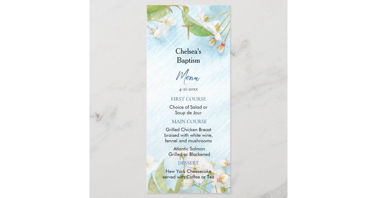 Illumination Orthodox Christian Baptism Menu | Zazzle