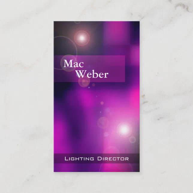 Illusions - Lighting Director Tech Lighting Design Business Card | Zazzle