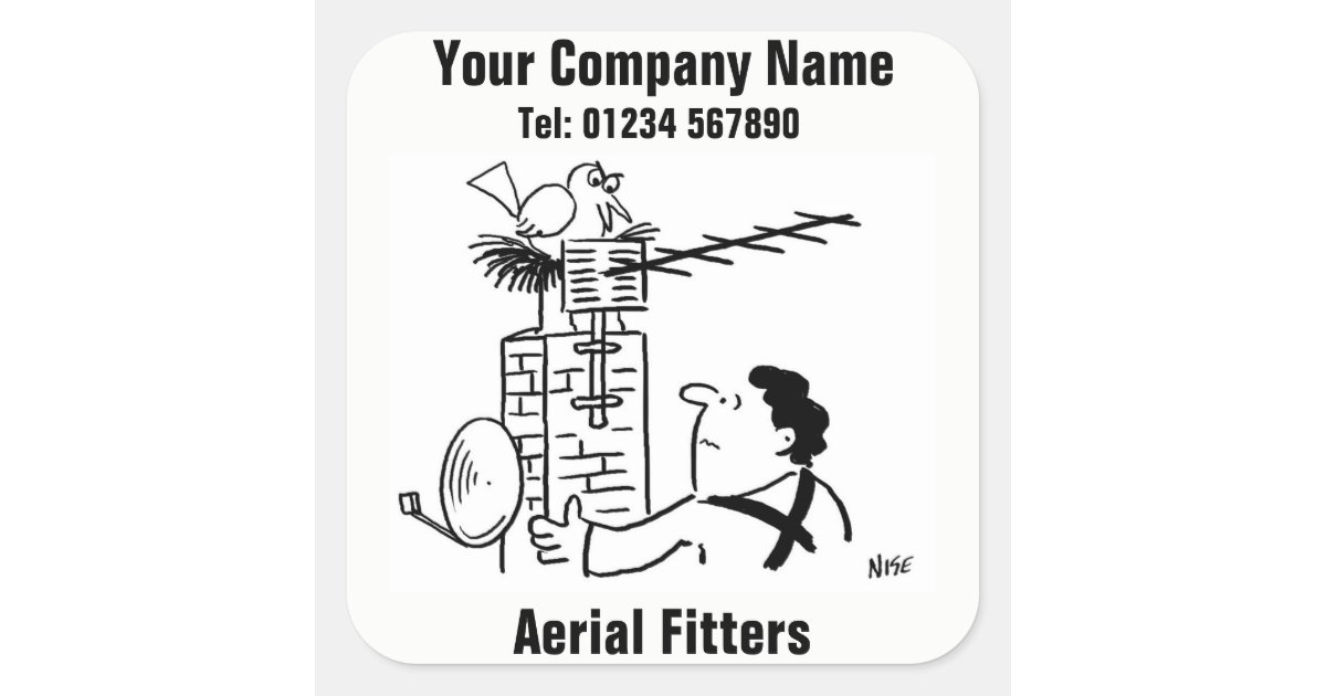 Illustrated Aerial Fitter Square Sticker | Zazzle