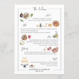 Illustrated Bespoke | Wedding Menu | Zazzle