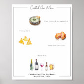 Illustrated Bespoke | Wedding Menu Poster | Zazzle
