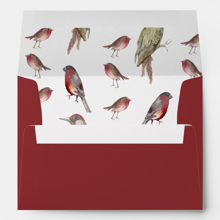 Illustrated bird, lined Envelope | Zazzle.com