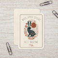 Illustrated Black Rabbit Business Card | Zazzle