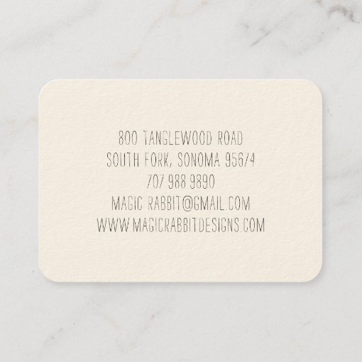 Illustrated Black Rabbit Business Card | Zazzle