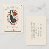 Illustrated Black Rabbit Business Card | Zazzle