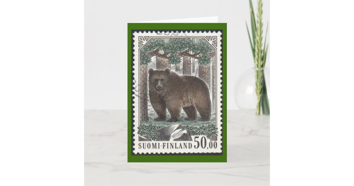 Illustrated Brown Bear Card | Zazzle