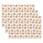 Illustrated Brown White Smiling Smore Pattern Wrapping Paper Sheets ...