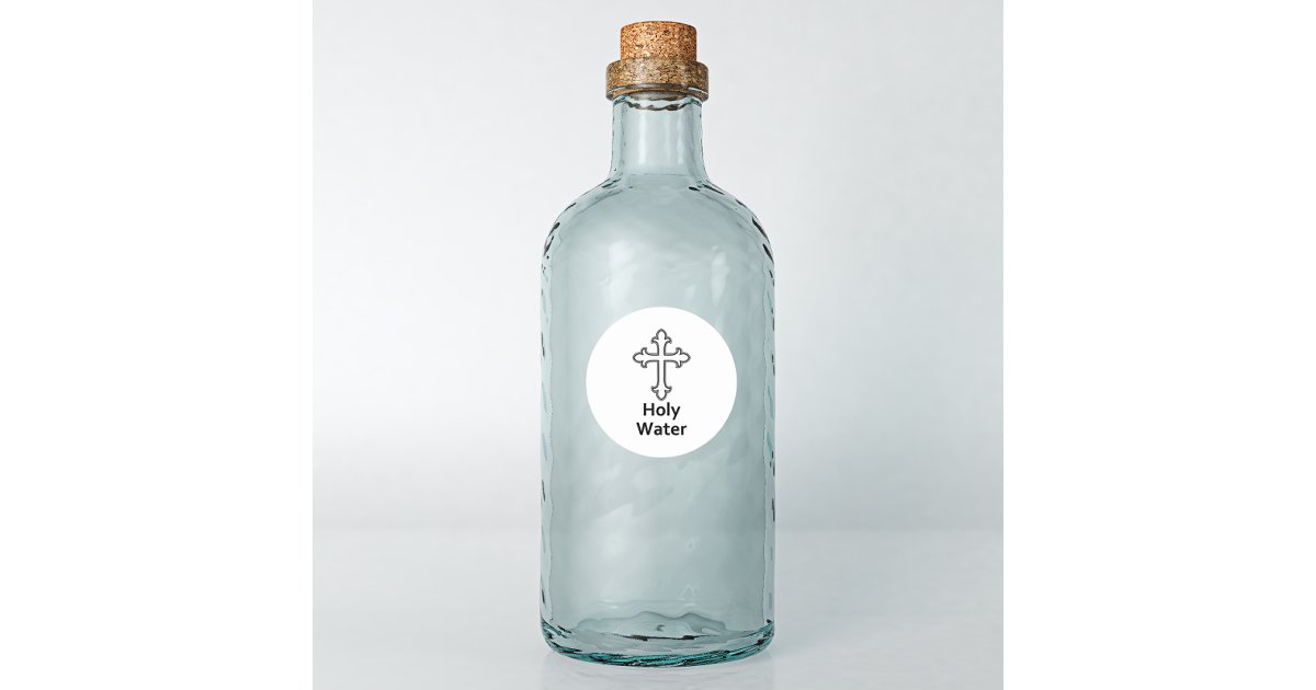 Illustrated Cross Christianity 30 pcs Holy Water Labels | Zazzle