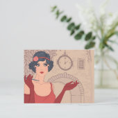 Illustrated Flapper Girl Postcard | Zazzle