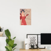Illustrated Flapper Girl Poster | Zazzle