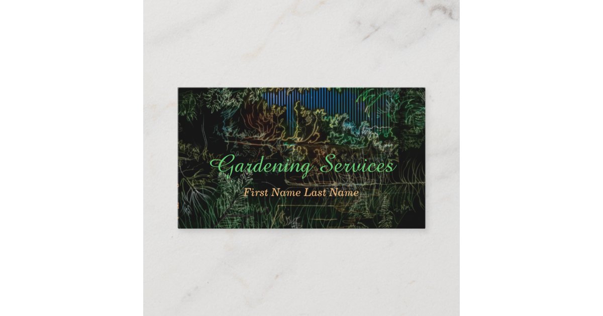Illustrated Gardener Gardening Business Card | Zazzle