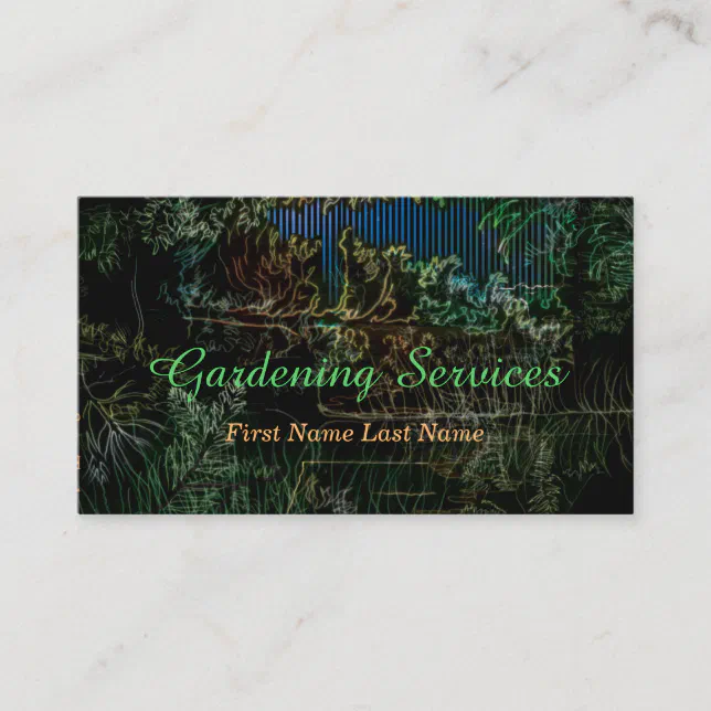 Illustrated Gardener Gardening Business Card | Zazzle