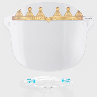 Illustrated Gold Crown Face Shield | Zazzle