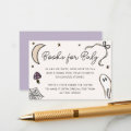 Illustrated Halloween Baby Shower Books for Baby Enclosure Card | Zazzle
