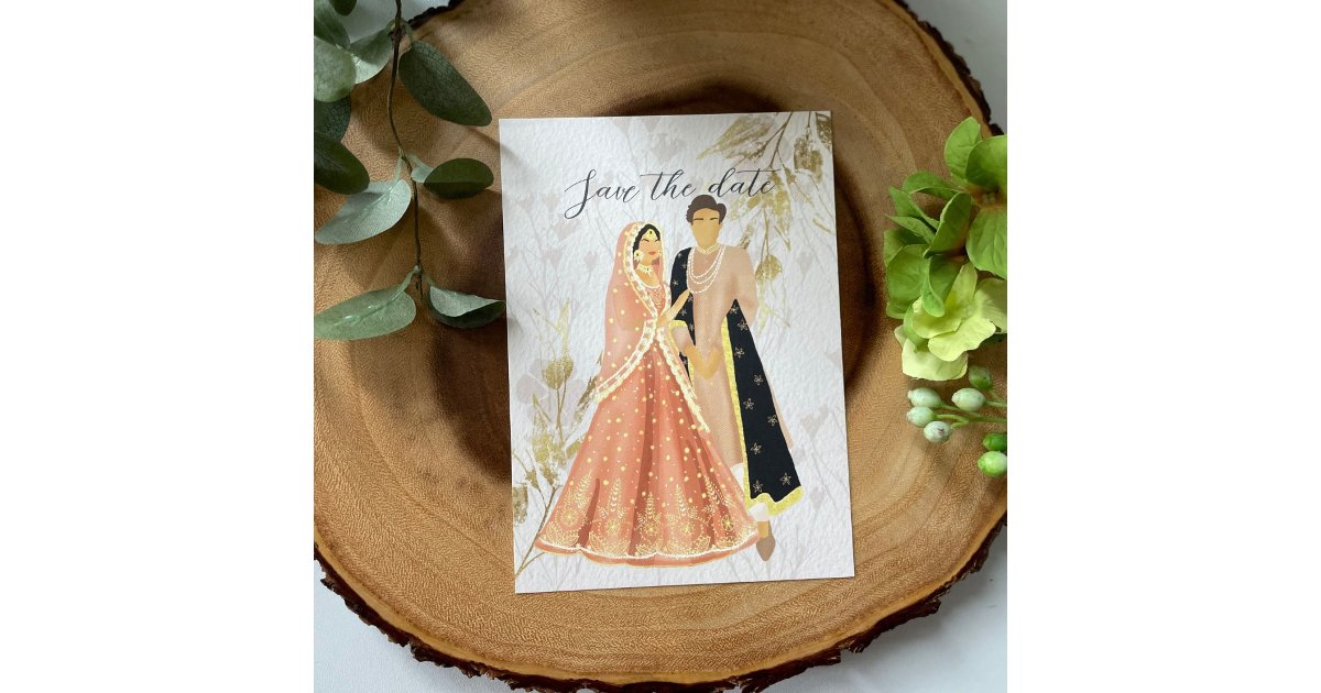 Illustrated Indian/ Pakistani wedding Invitation | Zazzle