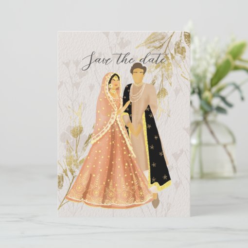 Illustrated Indian/ Pakistani wedding Invitation | Zazzle