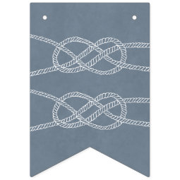 Illustrated Knot Bunting Banner Flags - Blue Gray | Zazzle