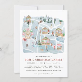 Illustrated Map | Christmas Market Announcement | Zazzle