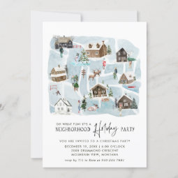 Illustrated Map | Neighborhood Holiday Party Invitation | Zazzle