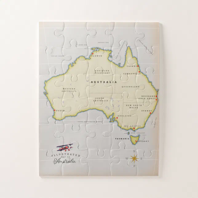 Illustrated map of Australia Jigsaw Puzzle | Zazzle