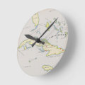 Illustrated map of Cuba Round Clock | Zazzle