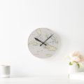 Illustrated map of Cuba Round Clock | Zazzle