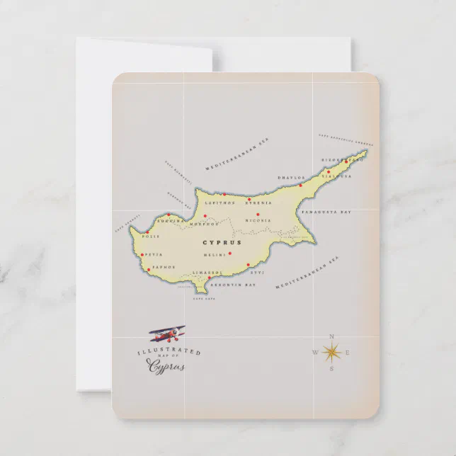 Illustrated map of Cyprus. | Zazzle