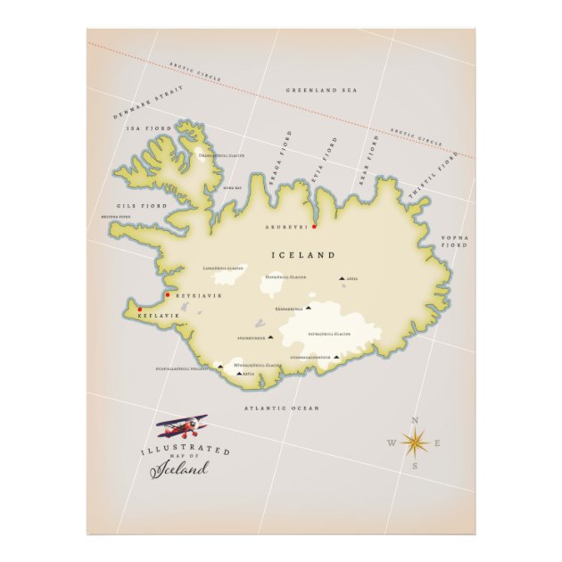 Picture map of iceland
