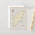 Illustrated map of Rhodes. Postcard | Zazzle
