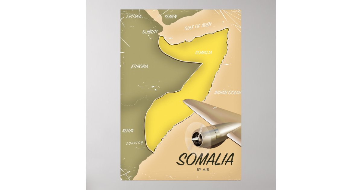 illustrated map of Somalia Poster | Zazzle