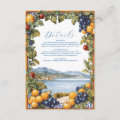 Illustrated Mediterranean Wedding Enclosure Card | Zazzle
